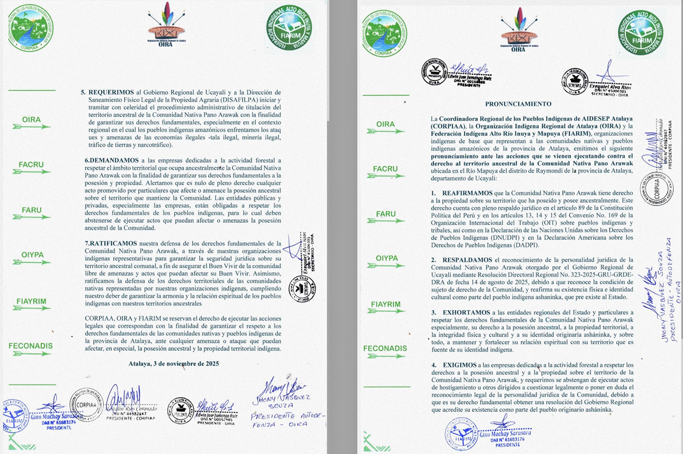 Organizaciones indígenas exigen titulación y respeto al territorio ...